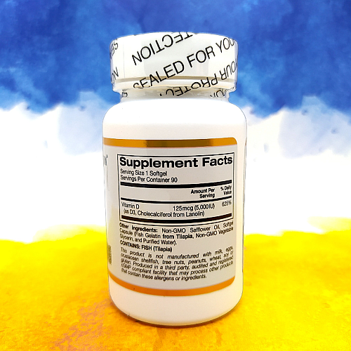 California Gold Nutrition Vitamin D3 125 mcg (5,000 IU) 90 капсул ...